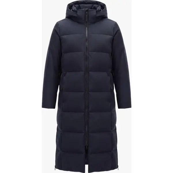 QUARTZ CO. Sofia | Hooded Down Winter Jacket - True Navy