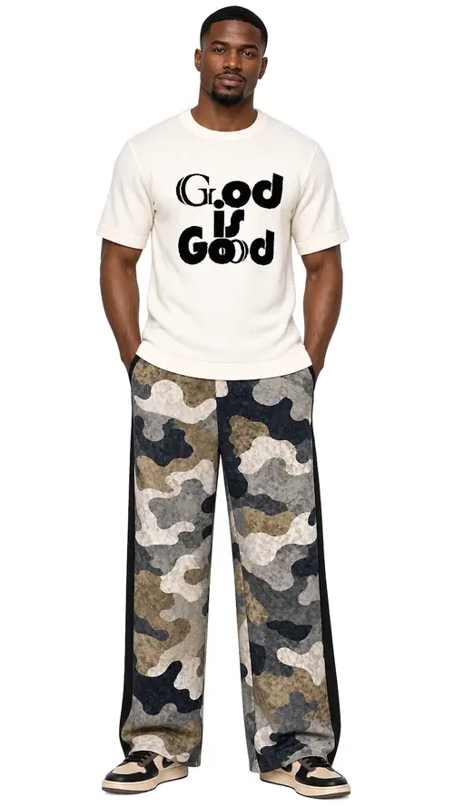DAI MODA Wide Leg Primo Camo Pant