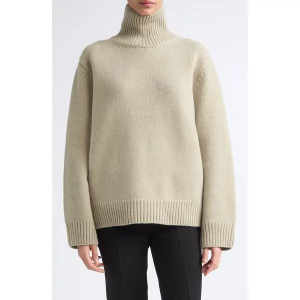 TOTEME Oversized Lambswool Turtleneck Sweater