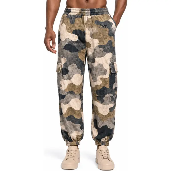 DAI MODA Primo Camo Jogger - Black