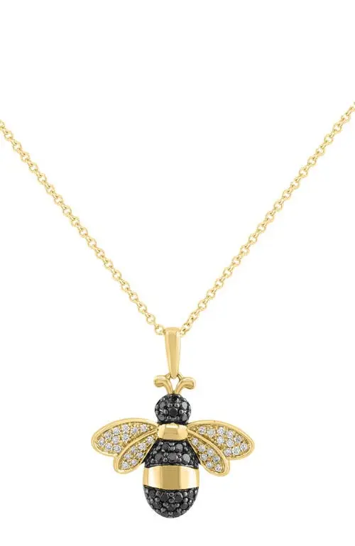 EFFY 14k Yellow Gold Diamond Honeybee Pendant