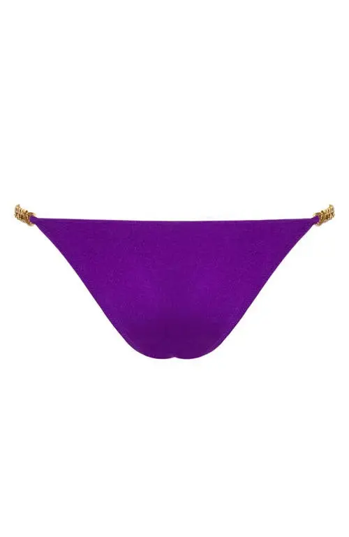 CHERINA  BEACHWEAR Cherina Beachwear Rose Bikini Gold Plated Side Accents Bottom - Purple