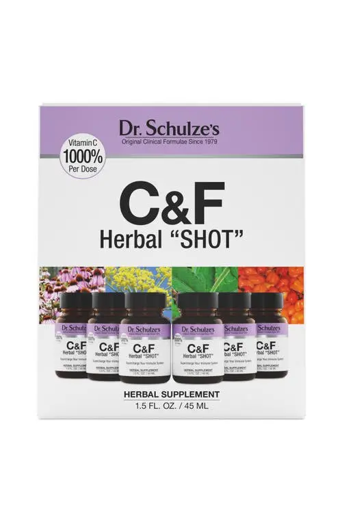 DR. SCHULZE'S C&f Herbal Shot For Daily Immune Support, Organic Ingredients, Vitamin C - Brown