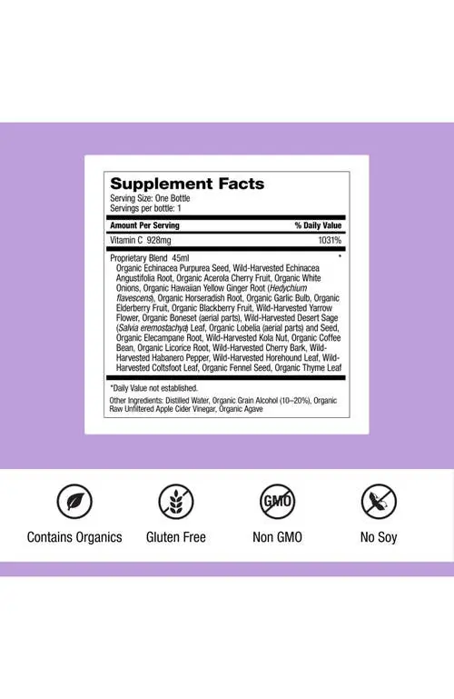 DR. SCHULZE'S C&f Herbal Shot For Daily Immune Support, Organic Ingredients, Vitamin C