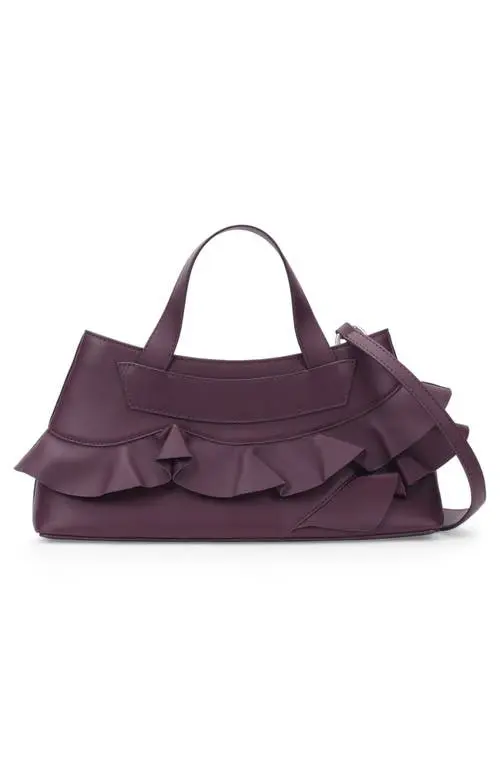 BEHNO Franca Ruffle Nappa Leather Shoulder Bag