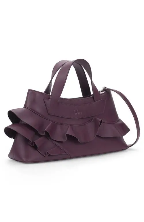 BEHNO Franca Ruffle Nappa Leather Shoulder Bag