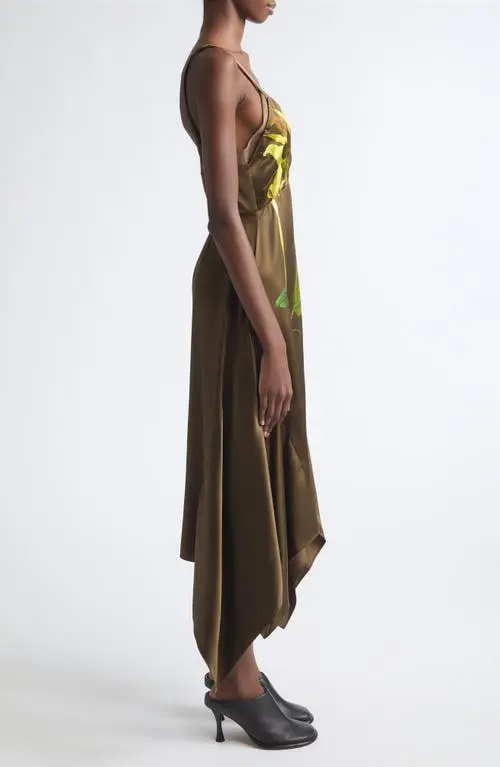 Monse Sunflower Print Silk Slipdress