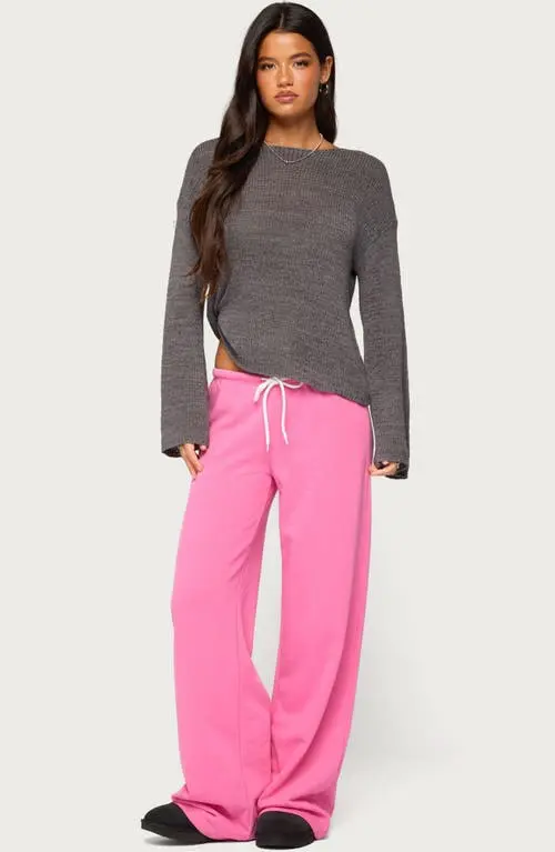 EDIKTED Drop Shoulder Light Knit Sweater