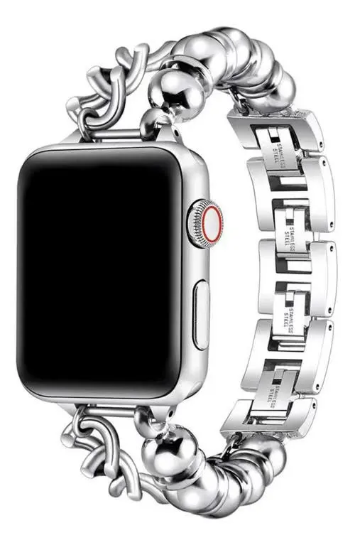 POSH TECH Liv Mixed Link Apple Watchband - Silver
