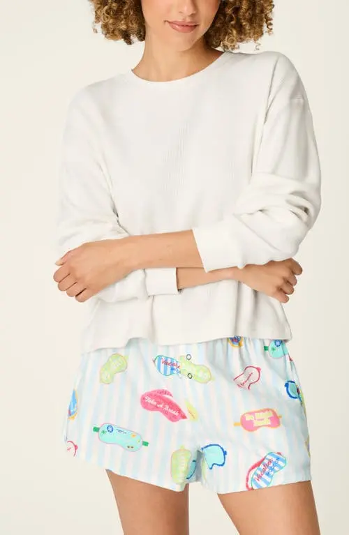 PJ SALVAGE Cotton Long Sleeve Sleep Top - White
