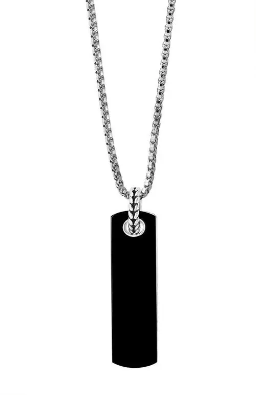 EFFY Onyx Bar Pendant In Sterling Silver