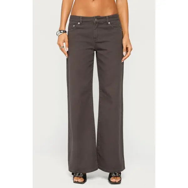EDIKTED Daytime Low Rise Baggy Wide Leg Jeans