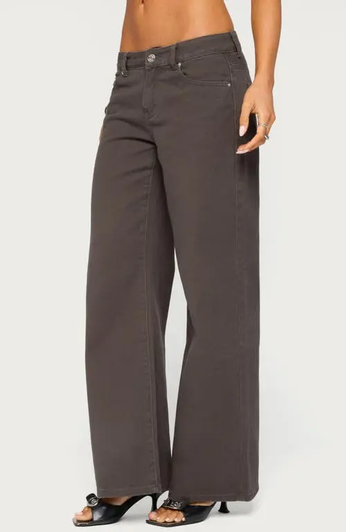 EDIKTED Daytime Low Rise Baggy Wide Leg Jeans