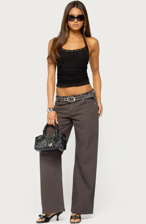 EDIKTED Daytime Low Rise Baggy Wide Leg Jeans