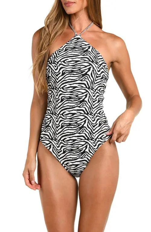 L'AGENCE Gabrielle High Neck One-piece Swimsuit - Black