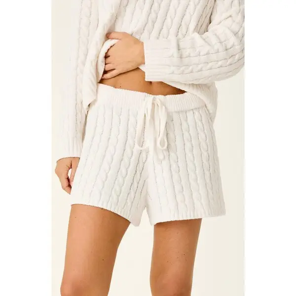 PJ SALVAGE Cozy Chenille Cable Knit Sleep Shorts