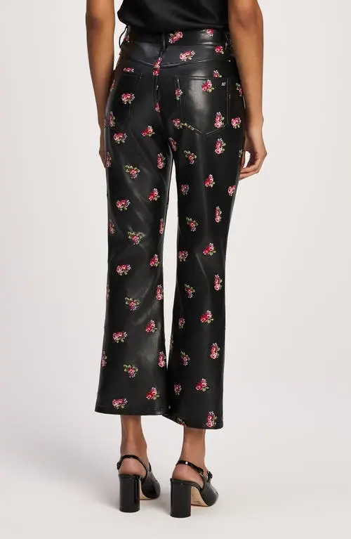 CINQ À SEPT Stevie Floral Embroidered Faux Leather Pants