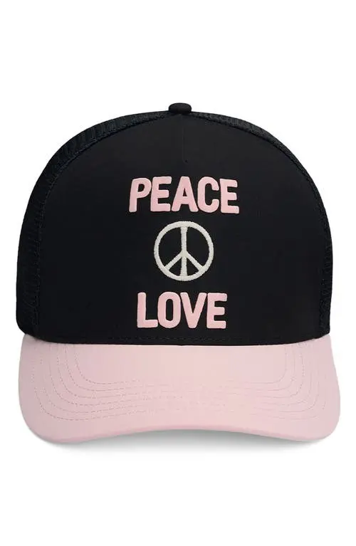 Spiritual Gangster Peace Love Studio Trucker Baseball Cap - Black