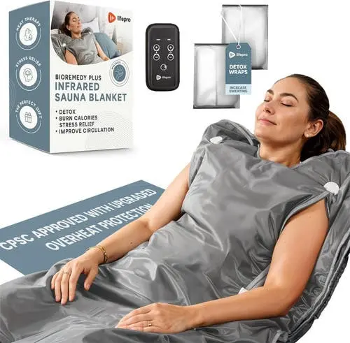 LIFEPRO Bioremedy Infrared Sauna Blanket Portable Full Body Detox & Relaxation - Grey