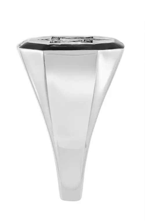 EFFY Sapphire Geometric Star Signet Ring In Sterling Silver