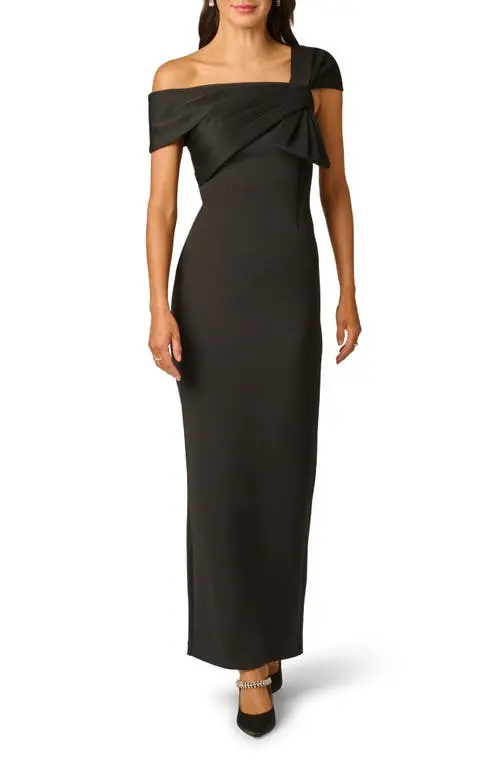 Adrianna Papell Bow Neckline Scuba Column Gown