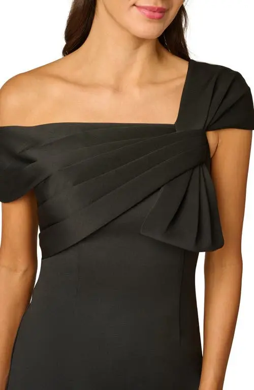 Adrianna Papell Bow Neckline Scuba Column Gown
