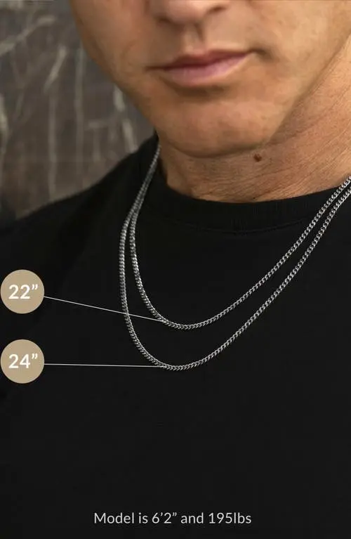 VINCERO 5mm Curb Chain Necklace - Silver