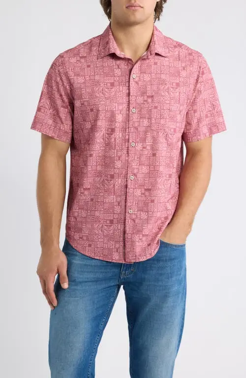 Tommy Bahama Bahama Coast Pacific Brick Performance Shirt - Pinot Noir