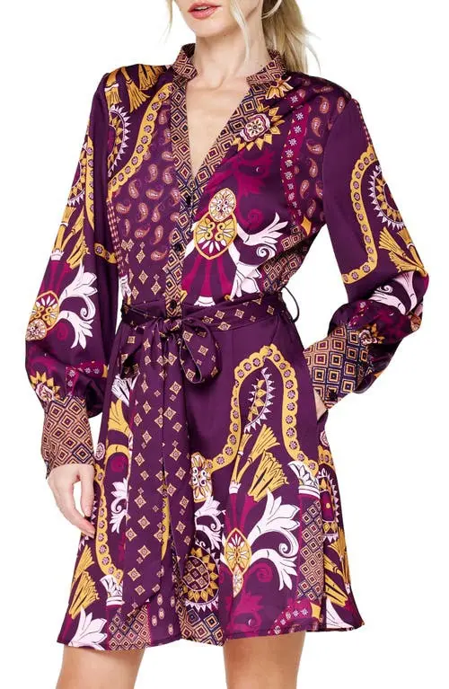 CIEBON Antonella Print Long Sleeve Dress