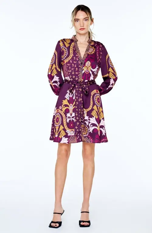 CIEBON Antonella Print Long Sleeve Dress