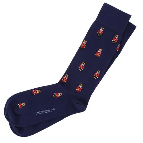 Trafalgar Nutcracker Army Holiday Mid Calf Mercerized Cotton Socks
