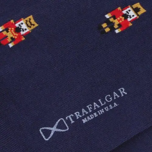 Trafalgar Nutcracker Army Holiday Mid Calf Mercerized Cotton Socks
