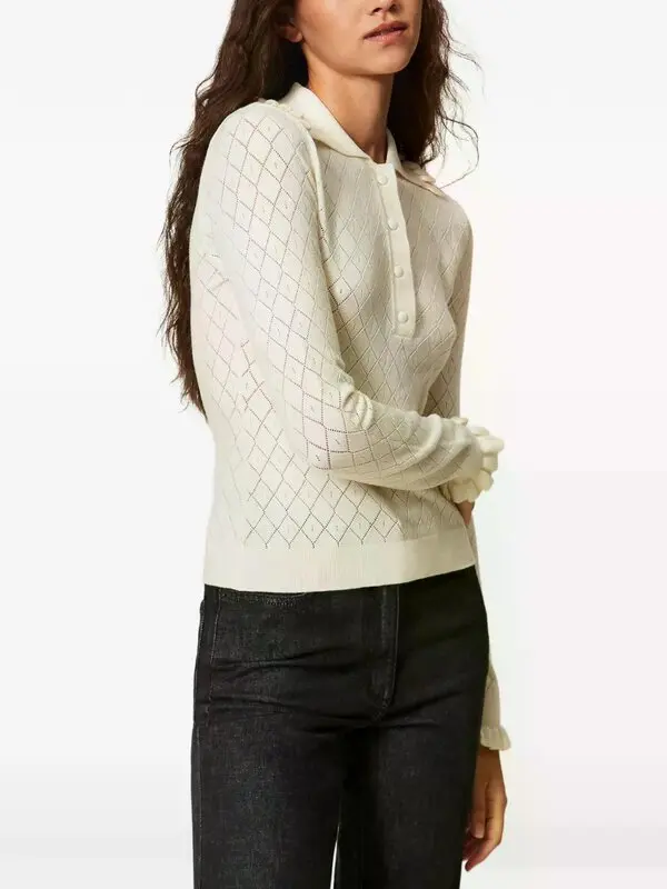 TWINSET Polo Collar Jumper With Ruffles
