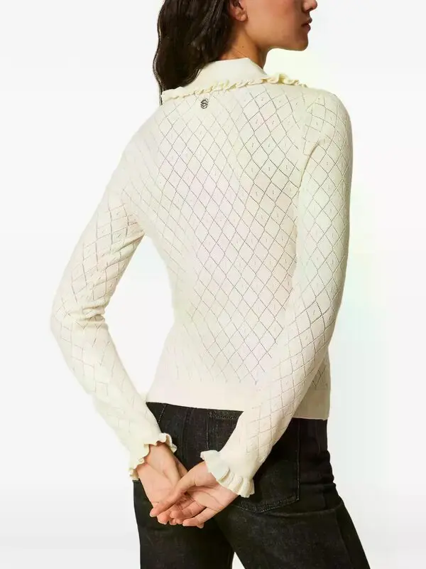TWINSET Polo Collar Jumper With Ruffles
