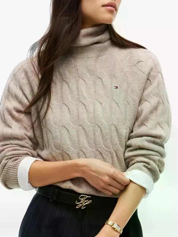 TOMMY HILFIGER Cable-knit Roll-neck Sweater