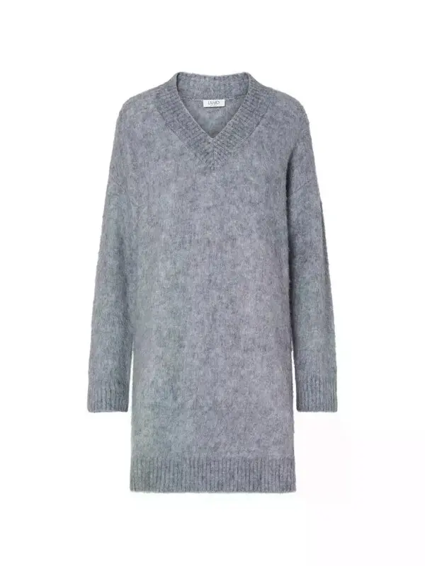 Liu Jo Short Dress In Wool Brushed - Grey