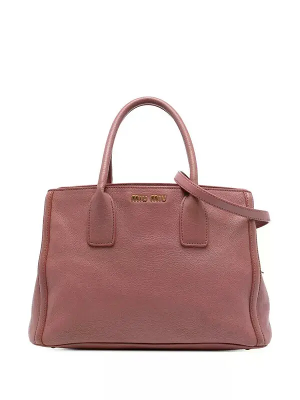Miu Miu 2021-2025 Leather Madras Tote Satchel