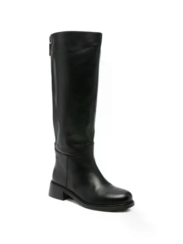LINDA BAUMANN Rear-zip Leather Boots
