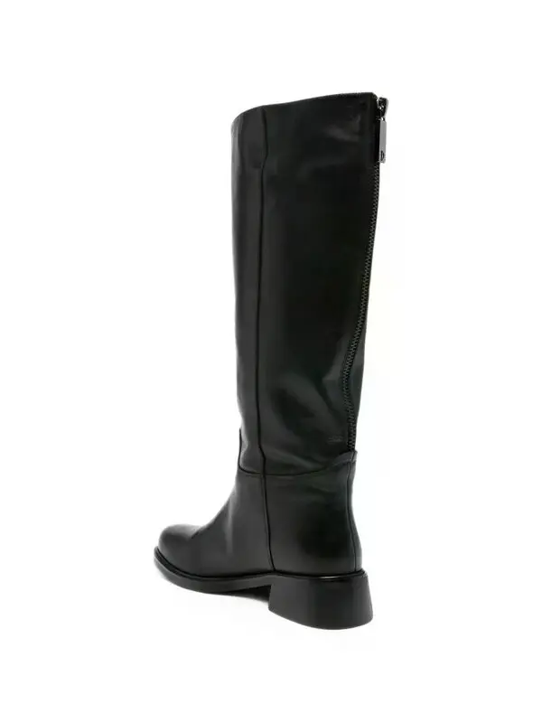 LINDA BAUMANN Rear-zip Leather Boots