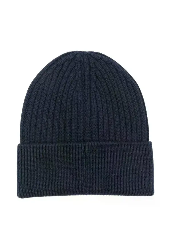MONCLER GRENOBLE Logo-patch Ribbed-knit Beanie Hat
