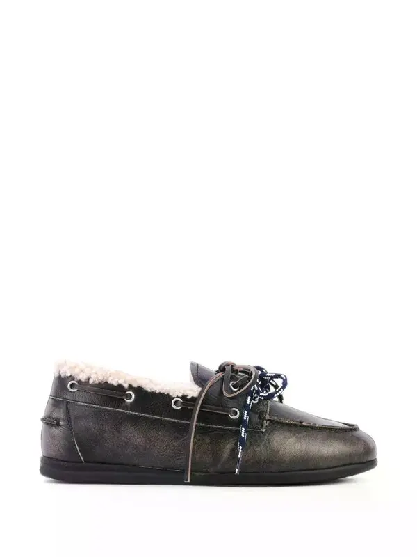 TORAL SHOES Harvey Shearling-lined Boat Shoes