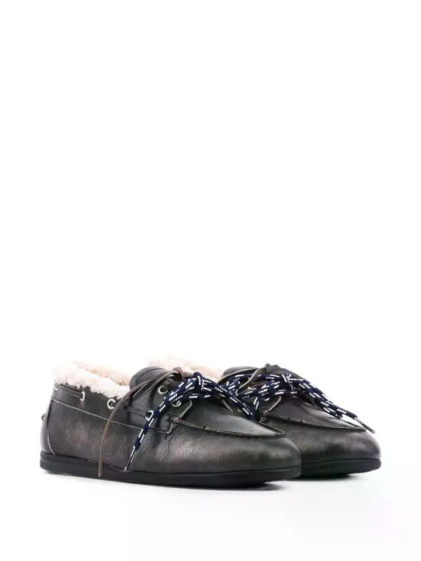 TORAL SHOES Harvey Shearling-lined Boat Shoes