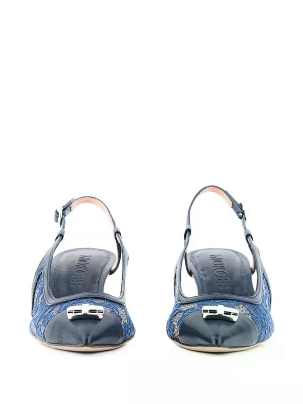 MOROBÉ Delilah Lace-panel Slingback Pumps