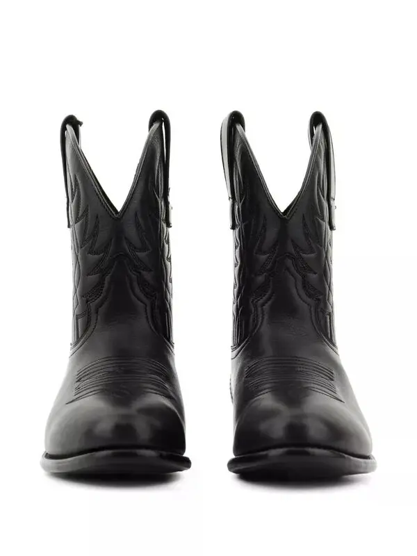 PAUL WARMER Kansas Leather Cowboy Boots - Black