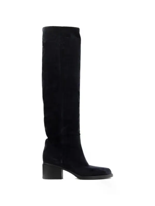 Elena Iachi Square-toe Suede Knee-high Boots - Blue