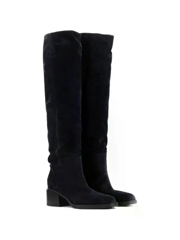 Elena Iachi Square-toe Suede Knee-high Boots