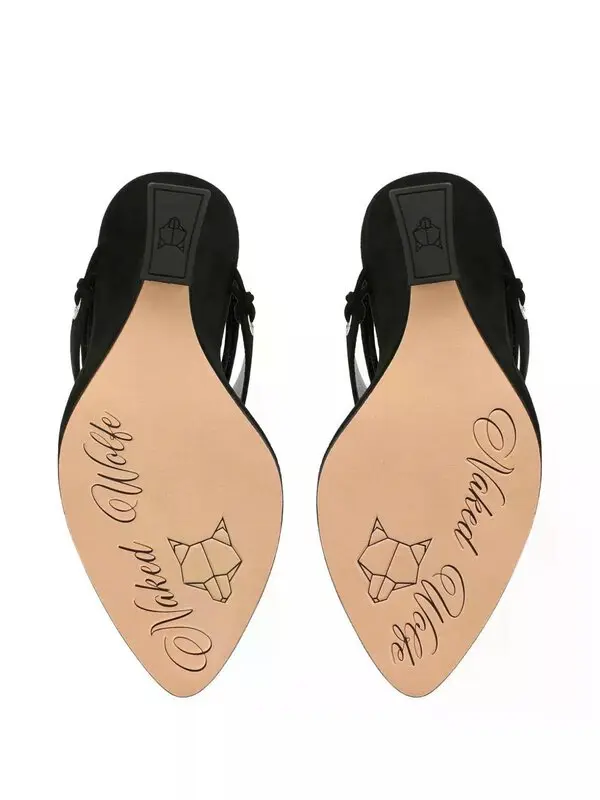 NAKED WOLFE Rampage Lace-up Wedge Pumps