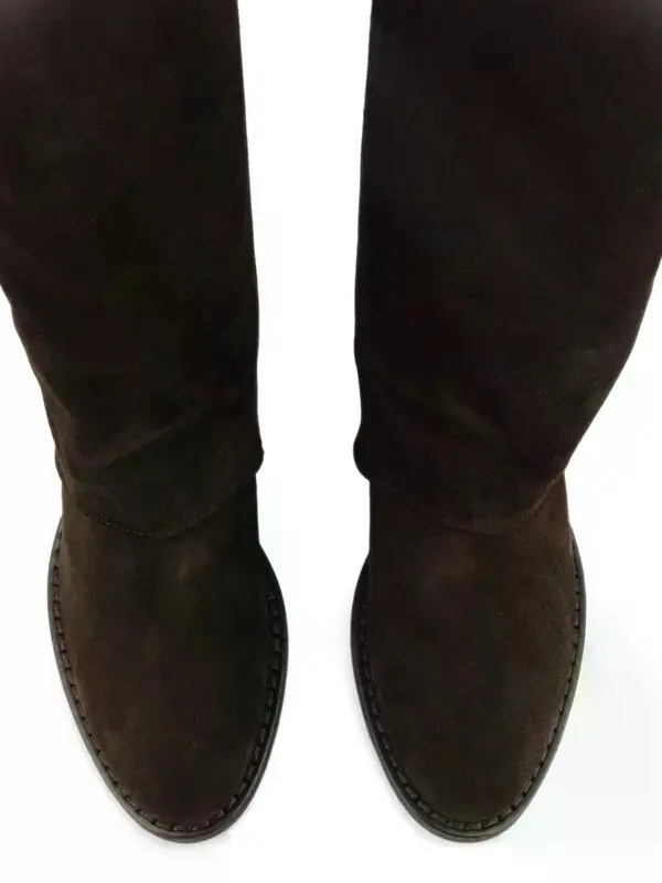 PAUL WARMER Suede Gaiter-overlay Knee-high Boots
