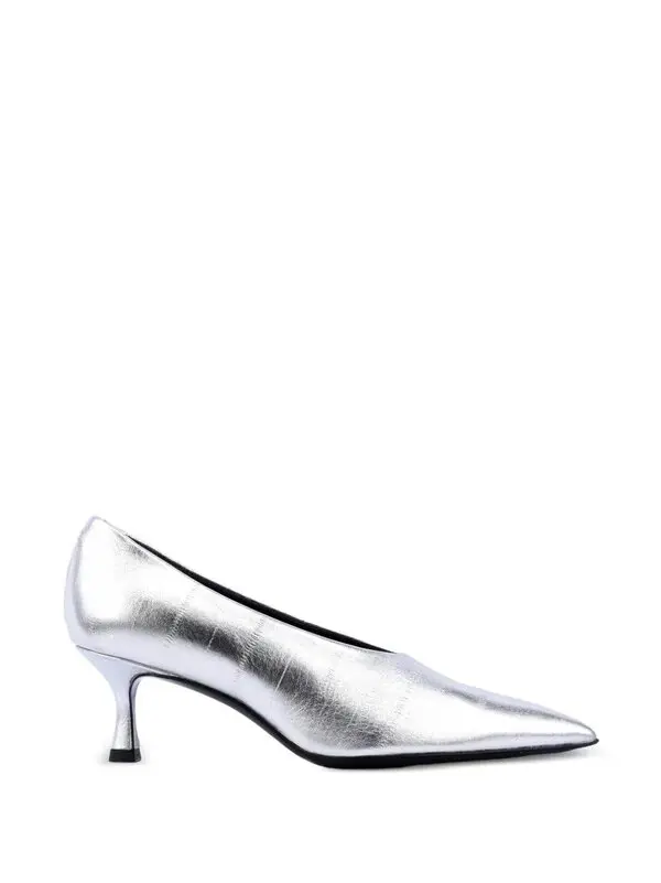 PAUL WARMER Voltaire Pointed-toe Pumps - Silver