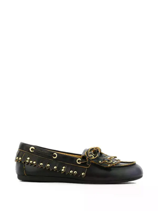 BIBI LOU Aurelie Fringed Leather Loafers